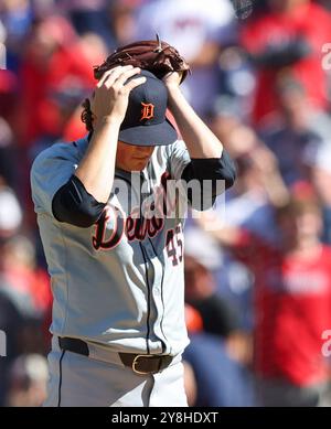 Detroit Tigers pitcher Reese Olson throws against the Kansas City ...