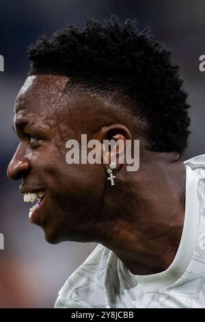 Vinicius Junior of Real Madrid smiling during the Spanish championship ...