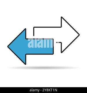 Exchange arrow transfer shadow icon,swap web button design, move symbol ...
