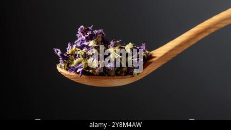 Dried mallow flowers for making herbal tea and mug with hot water Stock ...