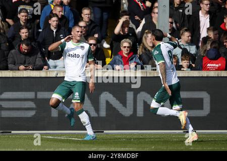 ALMELO - Luka Kulenovic of Heracles Almelo celebrates the 0-1 during ...