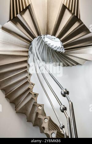 The Solar Stair concrete spiral staircase inside the postmodern style ...