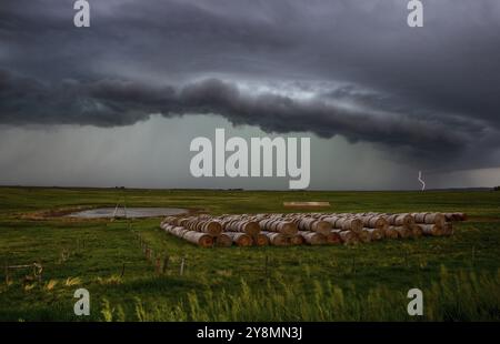 Major Saskatchewan storm in summer rural Canada Stock Photo - Alamy