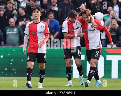 ROTTERDAM - Ayase Ueda of Feyenoord celebrates 3-0 during the UEFA ...