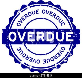 Grunge blue overdue word rubber seal stamp on white background Stock Vector Image & Art - Alamy