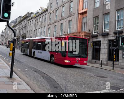 First Bus bendy bus in Aberdeen Stock Photo - Alamy