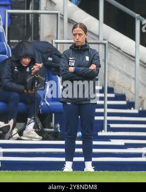 Amy Merricks, manager of Birmingham City encourages her team during the ...