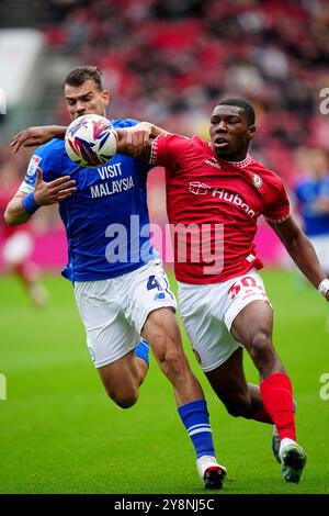 Bristol City's Sinclair Armstrong (right) closes down Middlesbrough ...