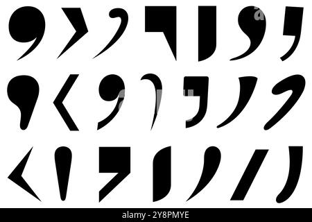 Collection of different comma signs isolated on white Stock Photo - Alamy