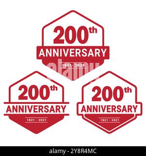 200 years anniversary celebration hexagon design template. 200th ...