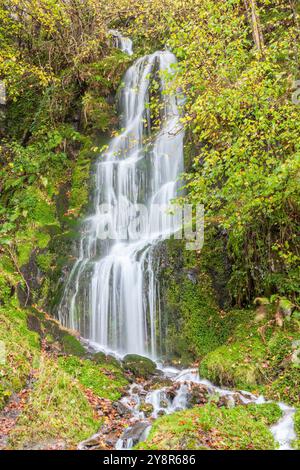 Waterfall in Toràn valley, Aran Valley, Catalonia, Pyrenees, Spain ...