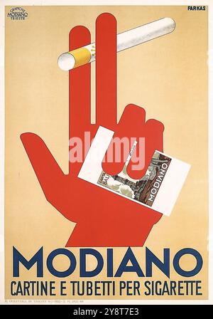 Vintage advertising Poster. Modiano , cigarettes ads. By Andreas Farkas ...
