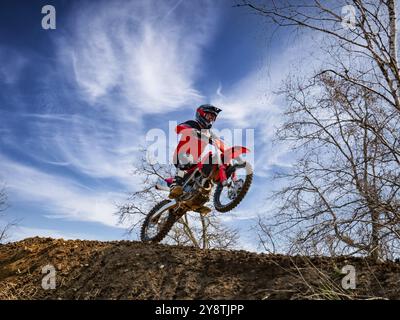 Motocross scene on a trail Stock Photo - Alamy