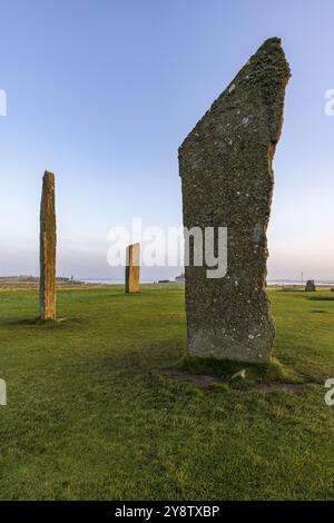 Stones of Stenness Circle and Henge at sunrise, stone circle and henge ...
