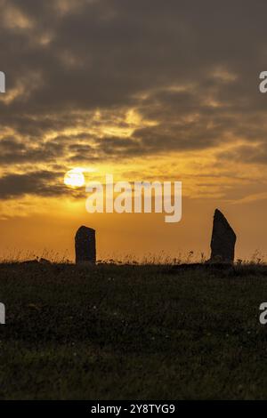 Ancient Neolithic monuments in the Orkney Islands, Scotland Stock Photo ...