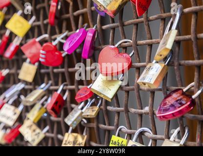 Verona, Italy - June 2022: love locks, concept for engagement ...