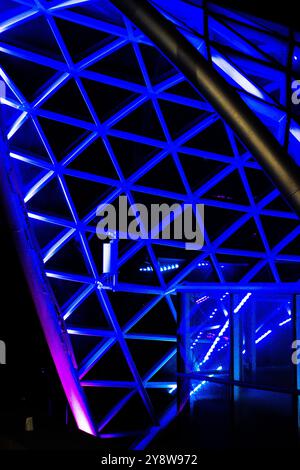 Night Illusion of Baku Funiculor. Baku, Azerbaijan Stock Photo - Alamy