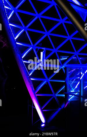 Night Illusion of Baku Funiculor. Baku, Azerbaijan Stock Photo - Alamy