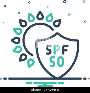 UV SPF 50 protect icon vector logo set collection for web app ui Stock ...