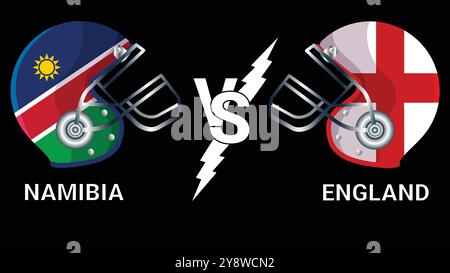 Namibia vs England Cricket Match Vector – Editable Flags & National ...