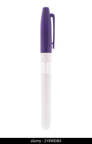 Purple permanent marker on white background Stock Photo - Alamy