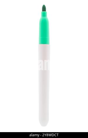 Green permanent marker on white background Stock Photo - Alamy