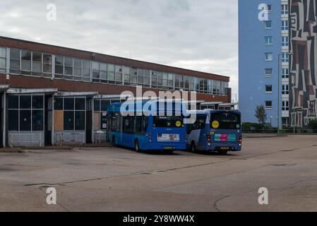 A pair of buses at the old bus station in Gosport. October 2024 Stock ...