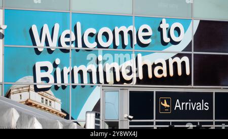 Welcome to Birmingham Airport sign Stock Photo - Alamy