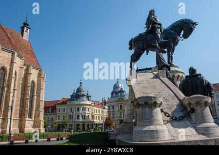 Monument depicting Matthias Corvinus and his four generals, Piaţa ...