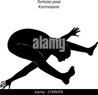 Young woman practicing Kurmasana yoga pose. Tortoise pose. Intermediate ...