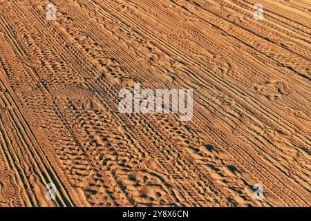 Tire track tread marks in sandy dust road, selective focus Stock Photo ...