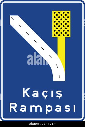 Escape lane, Information signs, Road signs in Turkey. Standard traffic ...