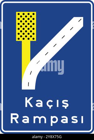 Escape lane, Information signs, Road signs in Turkey. Standard traffic ...