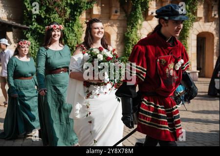 Medieval Themed Texas Renaissance Festival Performers Attire Stock ...