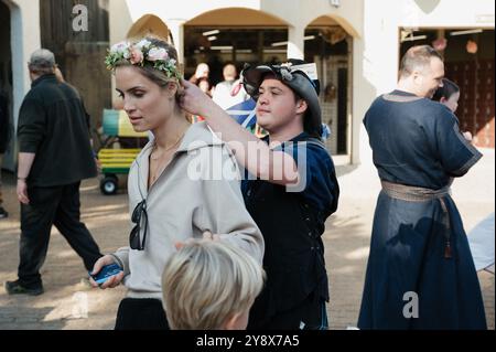 Medieval Themed Texas Renaissance Festival Performers Attire Stock ...