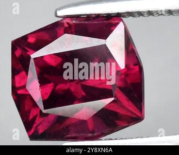 Brilliantly Cut Deep Red Gemstone Displaying Exceptional Clarity and ...