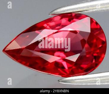 Exquisite Pear-Shaped Ruby Gemstone Captured in Detail Stock Photo - Alamy