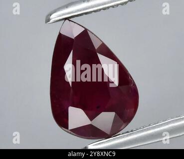 Exquisite Deep Red Ruby Gemstone Elegantly Displayed with Precise Cut ...