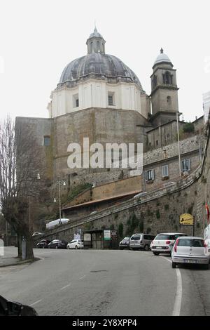 The town of Montefiascone with the Basilica of Santa Margherita ...