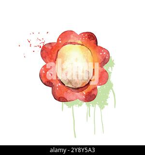 Hand Drawn Watercolor pitanga Fruit. Vector illustration Stock Vector ...