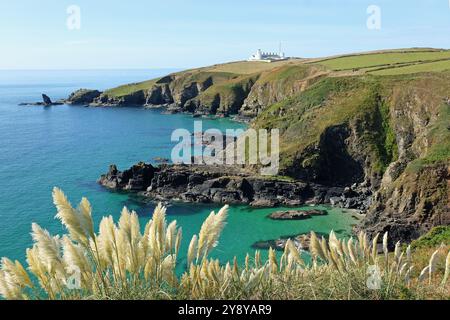 Housel Cove and Lizard Lighthouse on Bumble Rock, on the Lizard ...
