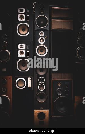 Bookshelf speaker system for home entertainment Stock Photo - Alamy