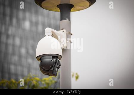 Closeup of traffic security camera surveillance (CCTV) on the road in ...