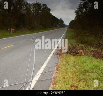 Property damage of Hurricane Helene the day after hit Southern Georgia ...