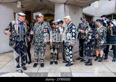 A Group of Pearly Kings, Queens, Princes and Princesses At The Annual ...