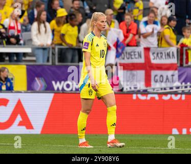 The teams of Sweden during the UEFA Womens EURO 2025 Group C match between Sweden and Germany at ...