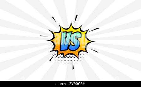 stylish duel conflict versus vs banner in comic style vector Stock ...
