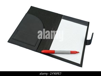 Horizontal shot of a Blank Legal Pad, black ink pen, and Cell Phone On ...