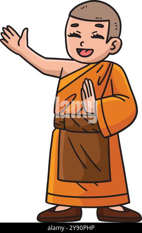 Buddhism Buddhist Monk Cartoon Colored Clipart Stock Vector Image & Art ...