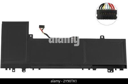 Laptop battery top view, on white background in insulation Stock Photo ...